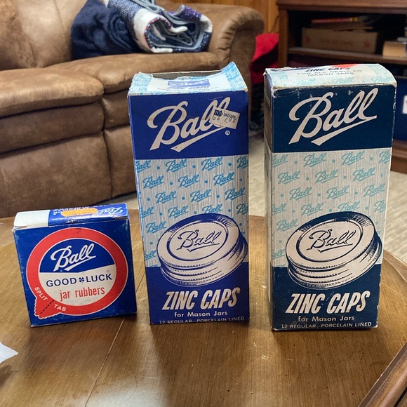 Ball | Kitchen | Vintage Zinc Caps And Jar Rubbers Set | Poshmark
